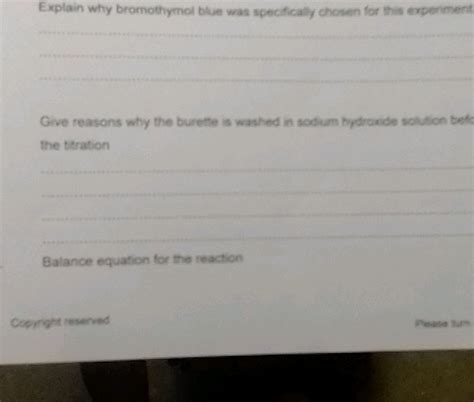 Explain Why Bromothymol Blue Was Specifically StudyX