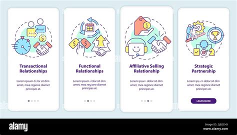 Types Of Sales Relationships Onboarding Mobile App Screen Stock Vector Image And Art Alamy