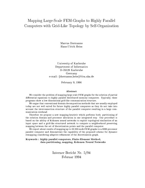 Pdf Mapping Large Scale Fem Graphs To Highly Parallel Computers With
