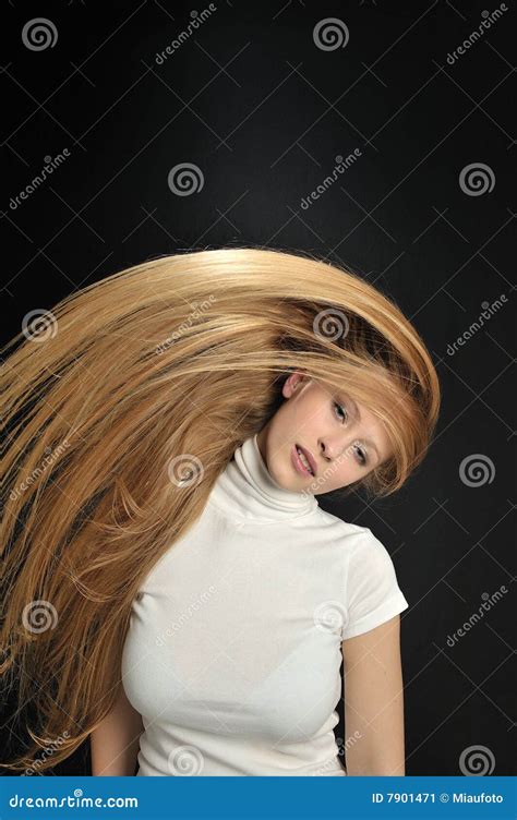 Menina Adolescente Da Idade Do Cabelo Longo Louro Sexy Imagem Imagem