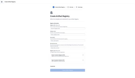 Managing Artifact Registries • Create A New Artifact Registry • Palantir