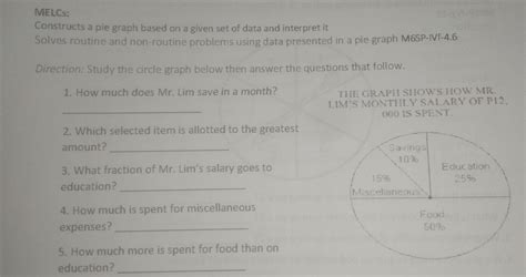 Solved Melcs Constructs A Pie Graph Based On A Given Set Of Data And Interpret It Solves