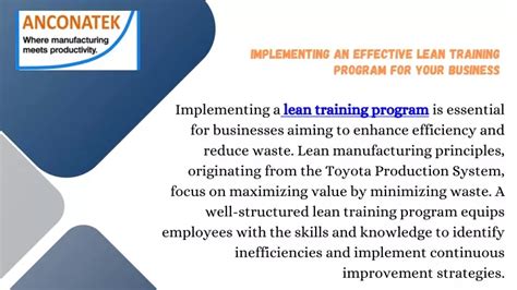 Ppt Unlock Operational Excellence With Anconateks Lean Training Program Powerpoint
