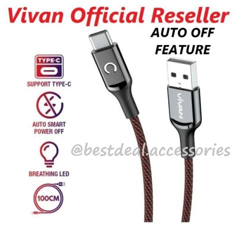 Jual Vivan Vzc Type C Kabel Data Cable Usb C Android Smart Power Off Hitam New Di Seller