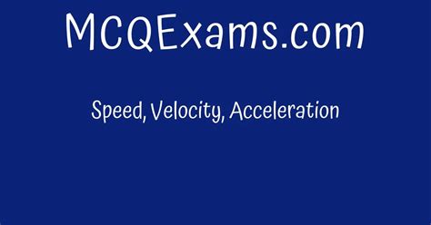 Speed Velocity Acceleration Solution