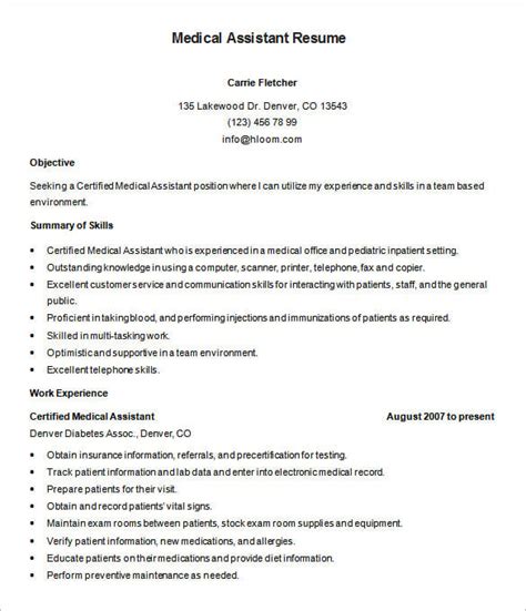 5 Medical Assistant Resume Templates Doc Pdf