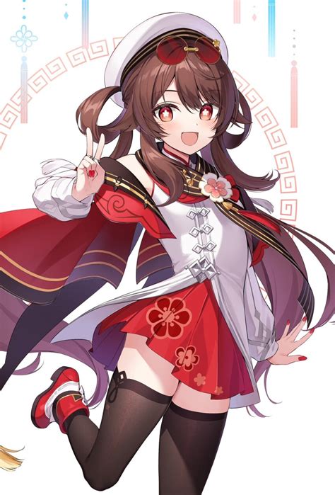 Tokitamago Tokita Mago1 Hu Tao Cherries Snow Laden Genshin Impact Hu Tao Genshin Impact