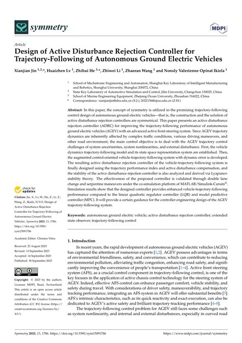 PDF Design Of Active Disturbance Rejection Controller For Trajectory