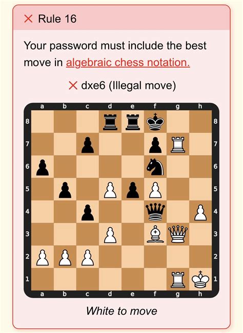 Why Wont The Password Game Accept This Move Is It Stupid Ranarchychess