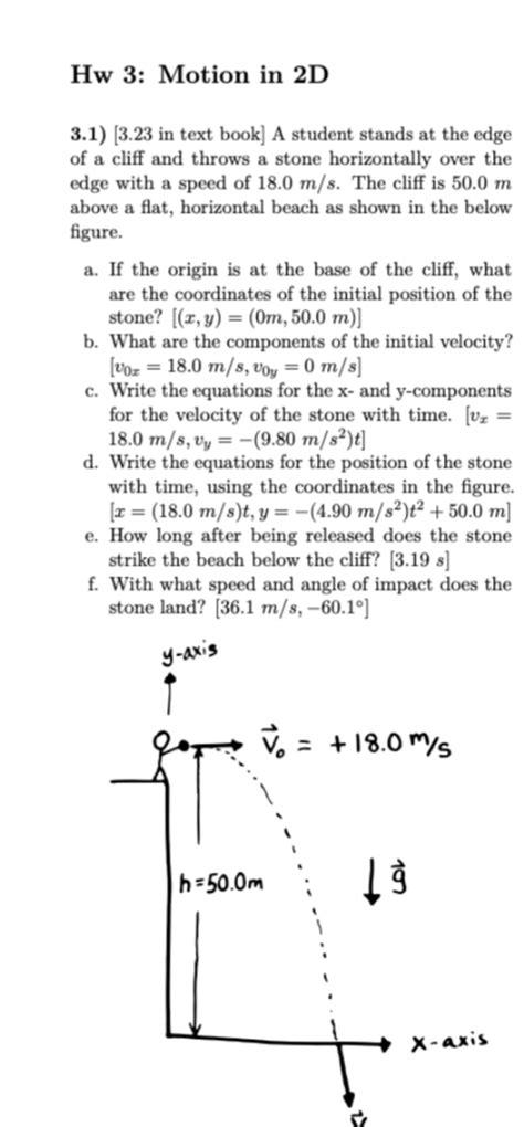solved hw 3 motion in 2d3 1 [3 23 ﻿in text book