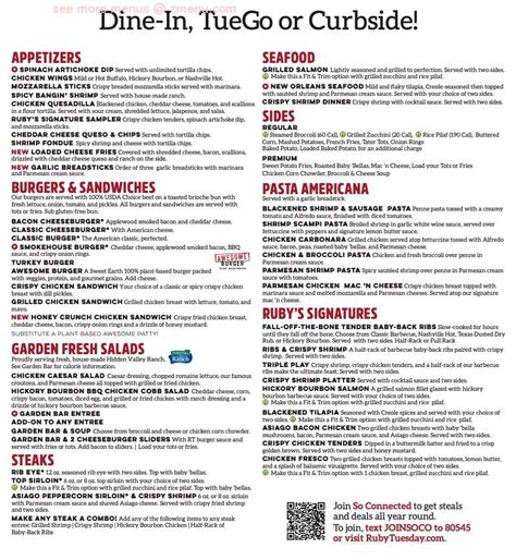 Ruby Tuesday Menu Nutritional Values Besto Blog