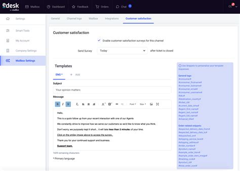 Using Customer Satisfaction Survey Csat How To Use The Mailbox Edesk Support Knowledge Base