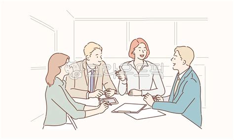 의견주고받기 회의실 전략회의 문제해결 아이디어 사진이미지일러스트캘리그라피 Autumnnn작가