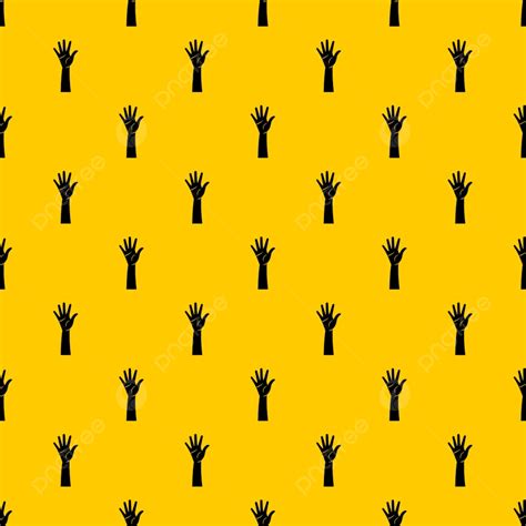 Hand Pattern Seamless Vector Repeat Geometric Yellow For Any Design Background Gesture Help