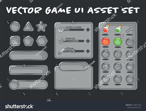 Vector Game Ui Asset Set Stock Vector Royalty Free Shutterstock