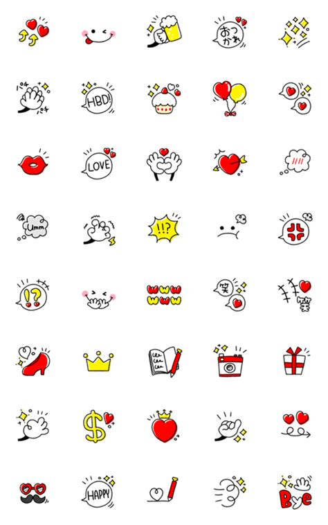 大人POPビビットカラー3のLINE絵文字画像情報など