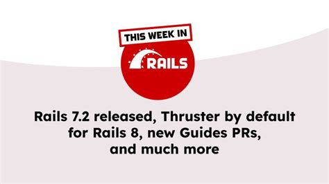 This Week In Rails Is Out And Last Week Was A Busy One Included In