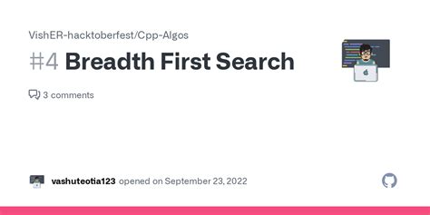 Breadth First Search Issue 4 VishER Hacktoberfest Cpp Algos GitHub