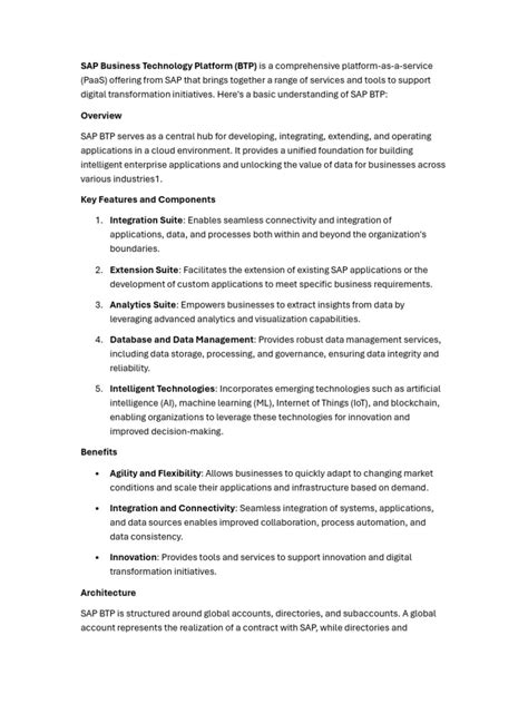 Sap Btp Basic Understanding Pdf