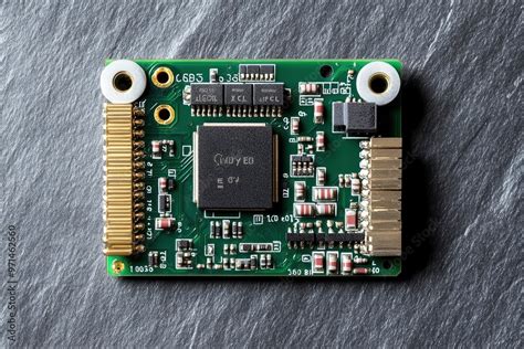 Raspberry Pi 5 Circuit Board On A Grey Slate Background With Generative Ai Stock Illustration