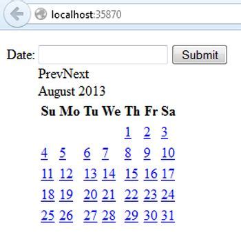 Adding Calendar Control In Asp Net Web Api