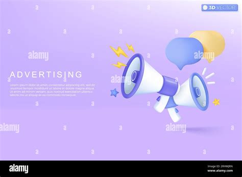 3d Megaphone Speaker Icon Symbol Notification Bell Speech Bubble Loudspeaker Announce