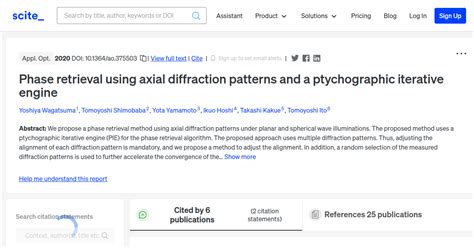 Phase Retrieval Using Axial Diffraction Patterns And A Ptychographic