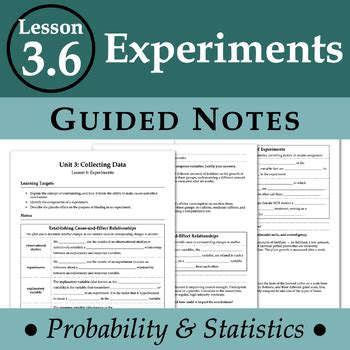 Experiments ProbStat Lesson 3 6 By Math With Mulholland TPT