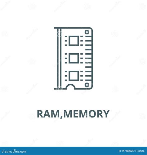 Ram Memory Vector Line Icon Linear Concept Outline Sign Symbol Stock Vector Illustration Of