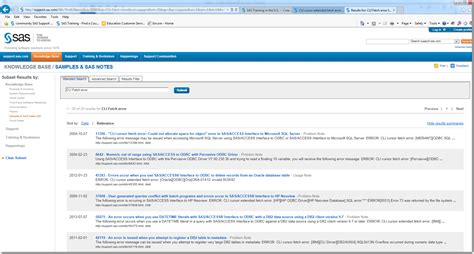 Cli Cursor Extended Fetch Error Explaination Required Sas Support