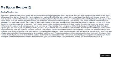 Reading Time Component In Vue Codesandbox