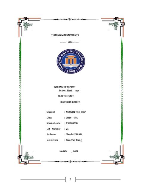Nguyen Tien Giap Final Internship Report Pdf Menu Business