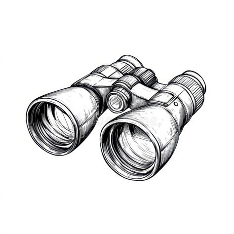 Vintage Hand Drawn Binoculars Illustration Featuring Detailed Lenses And Body Design Perfect