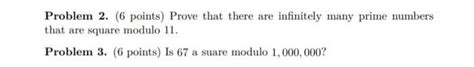 Solved Problem 2 6 Points Prove That There Are Infinitely
