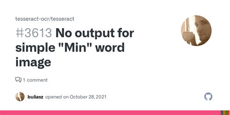 No Output For Simple Min Word Image Issue Tesseract Ocr Tesseract GitHub