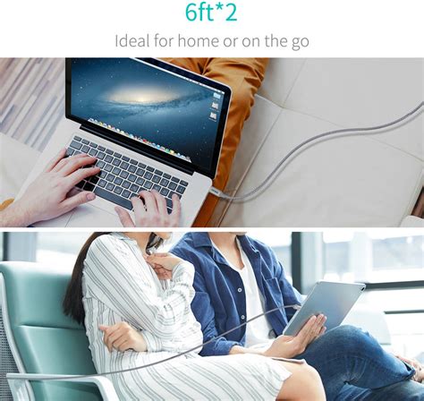 Choetech 100W USB C To USB C Braided Cable 1 8 Meter Length 20V 5A Fast Charging 480Mbps Data