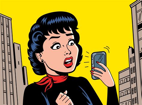 Поп арт девушка с телефоном Zefirka Club фото и картинки