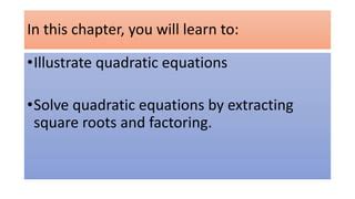 Quadratic Equations And Function PPTX