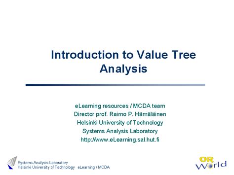 Introduction To Value Tree Analysis Introduction To Value Tree Analysis