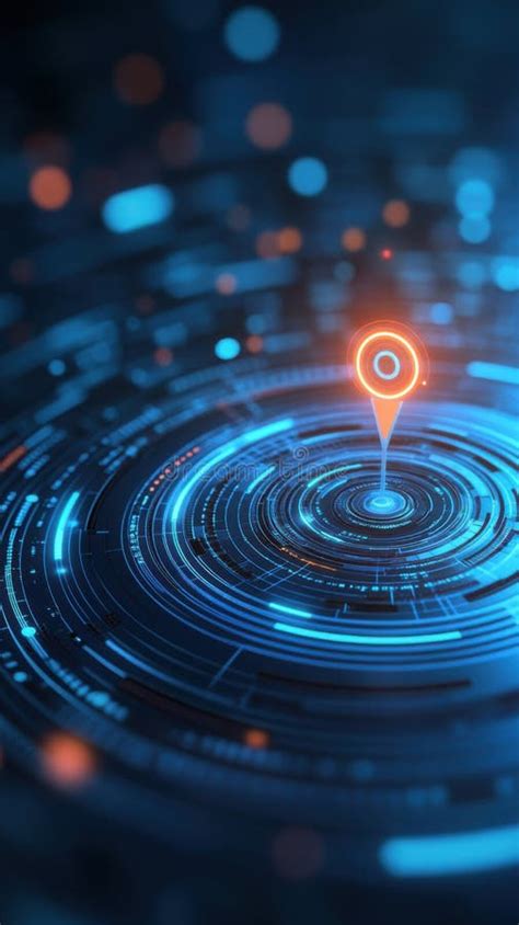 Futuristic Digital Interface With Glowing Orange And Blue Elements Ai Stock Image Image Of