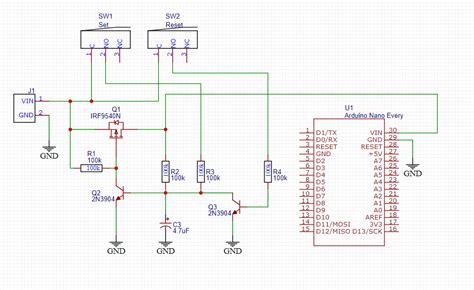 Latch Circuit Not Powering Arduino Properly General Electronics Arduino Forum