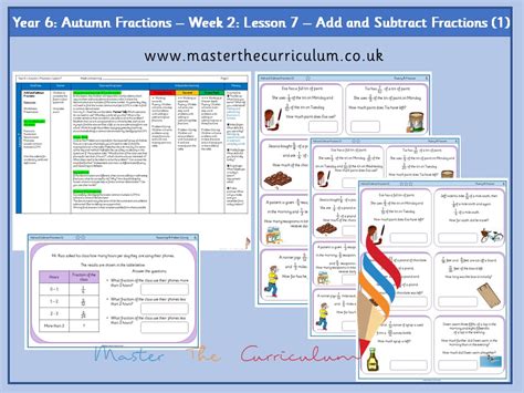 Year 6 Fractions Lesson 7 Add And Subtract Fractions 1 Master The Curriculum