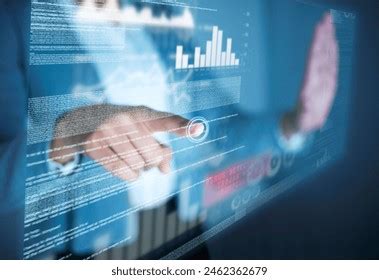 Hand Software Hologram Coding Graphs Programming Stock Photo 2462362679