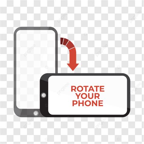 Rotate Your Phone Icon Red Arrow Vector Landscape Phone Rotate Phone