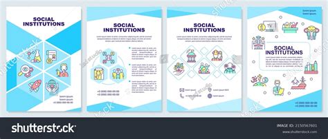 Social Institutions Brochure Template Set Rules Stock Vector Royalty Free 2150567601