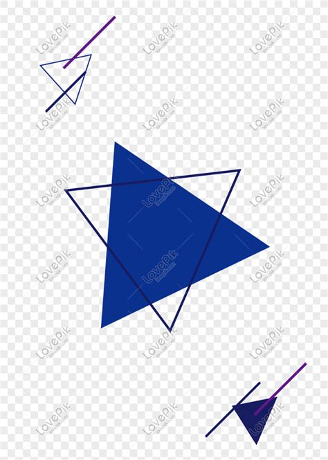추상 파란색 삼각형 선 Png 일러스트 무료 다운로드 Lovepik