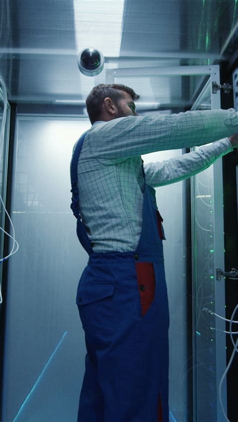 Working Man Data Center Server Room By Frame Stock Footage Stock Footage Artlist