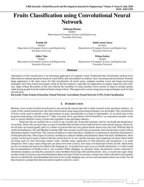 Pdf Fruits Classification Using Convolutional Neural Network