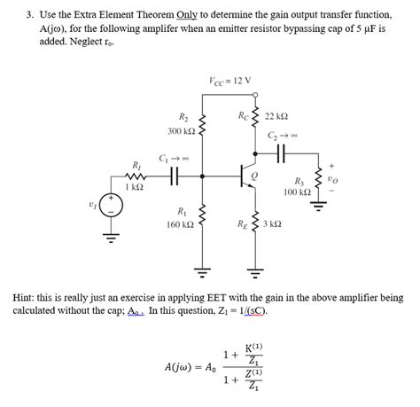 3 Use The Extra Element Theorem Only To Determine