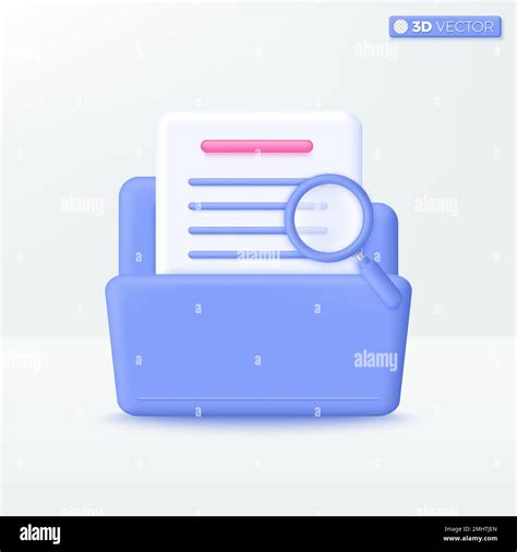 Folder With Find File Icon Symbol Magnifying Glass Thorough Search Comfortable Searching